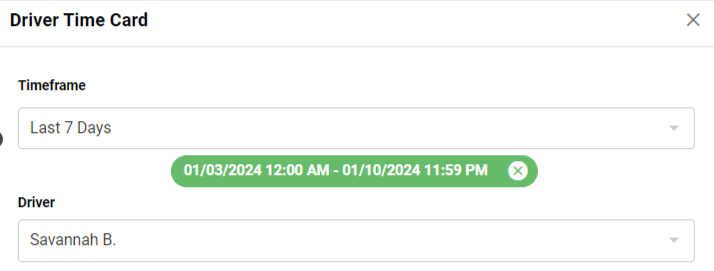 GPS Trackit Driver App: Time Card