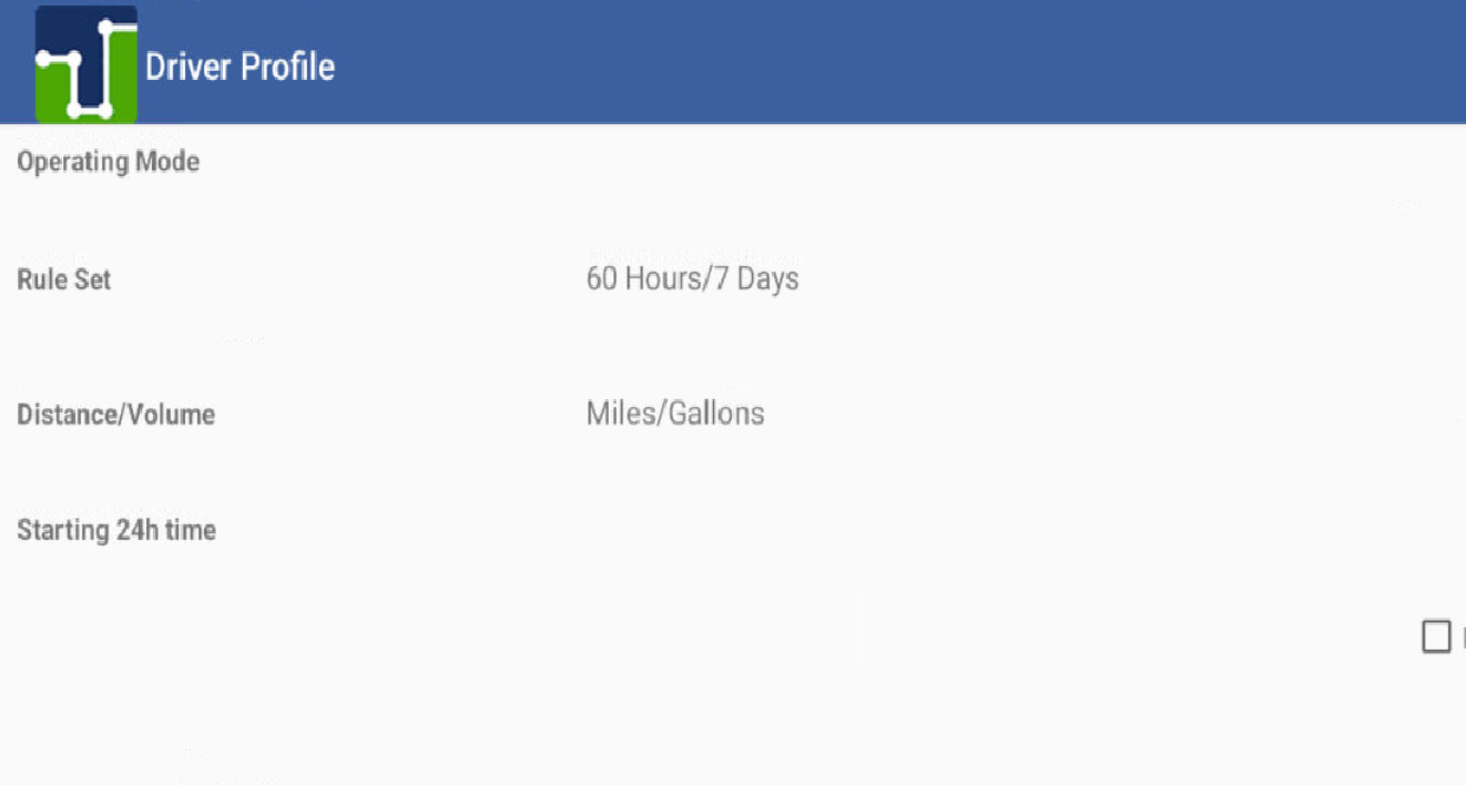 ELD Android: Driver Profile
