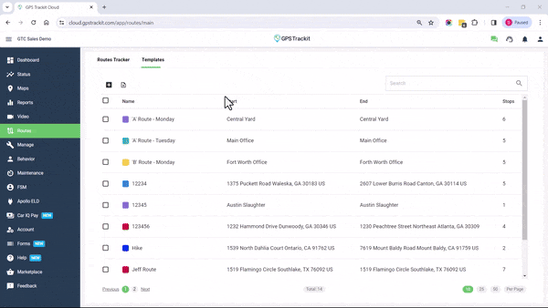 GPS Trackit Driver App: Template Creation