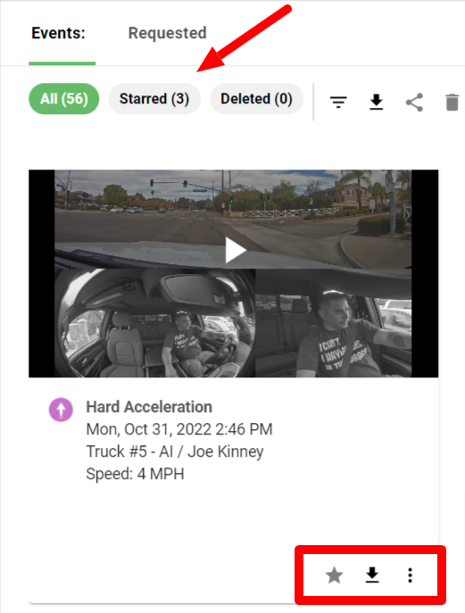VidFleet Cameras: Video Tab