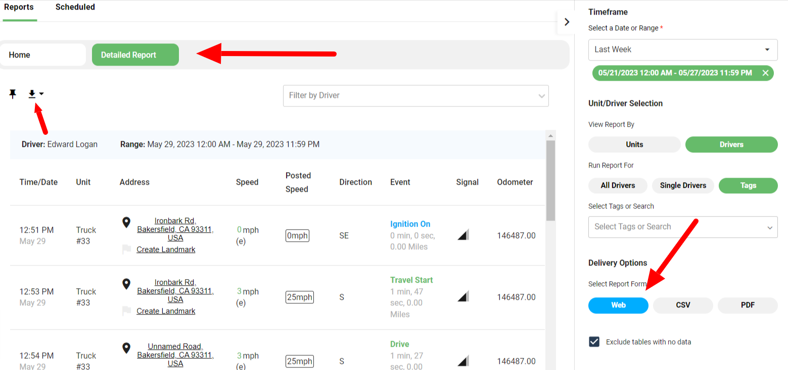 Reports & Tracking History