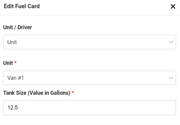 Fuel Card Integration