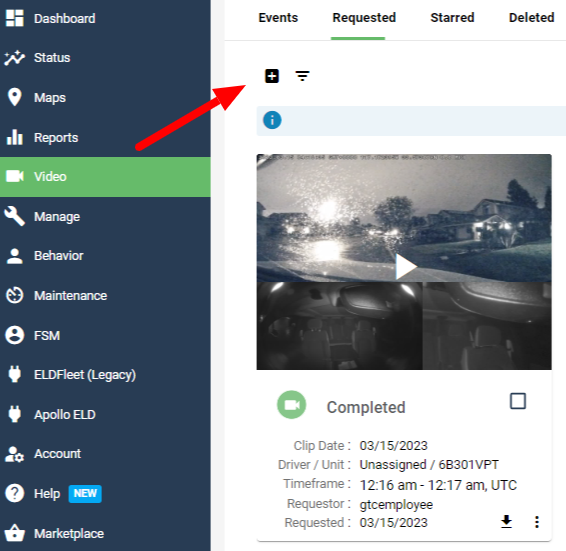VidFleet Cameras: Request Function
